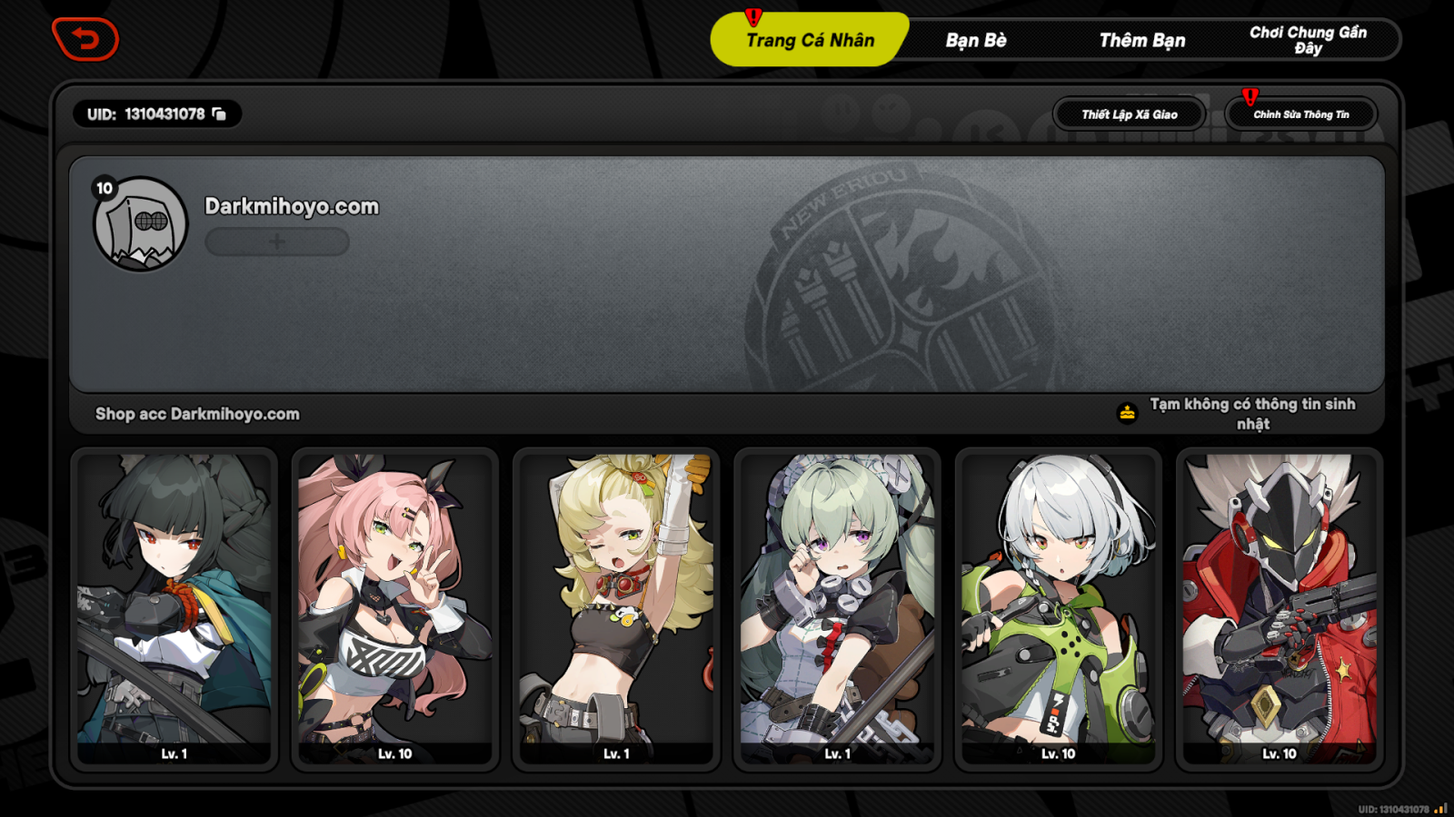 Acc Zenless Zone Zero ID 5767 - Shop Honkai impact 3, Honkai star rail, Zenless Zone Zero ...